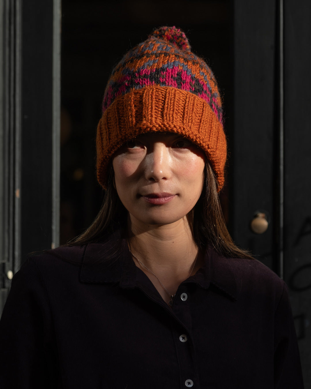 Cinnamon Coloured Wool Bobble Hat | By BIBICO