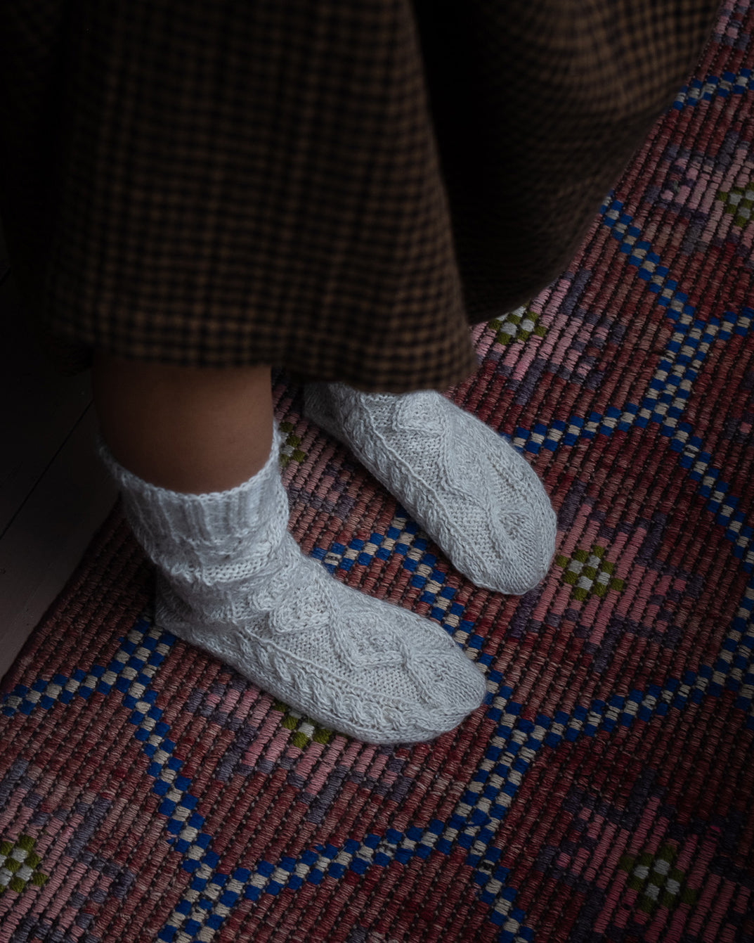 Classic Hand Knitted Wool Socks | Cream Colour by BIBICO