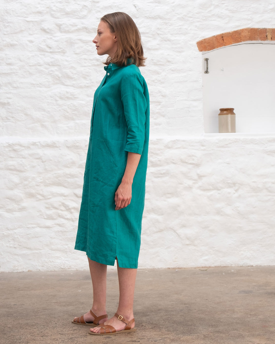 Tara Jade Linen Shirt Dress | By BIBICO