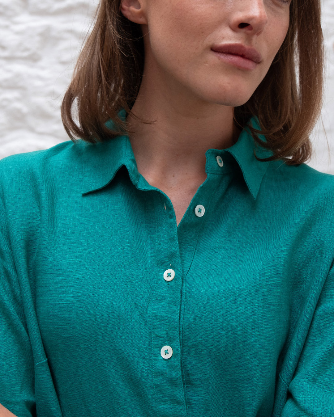 Tara Jade Linen Shirt Dress | By BIBICO