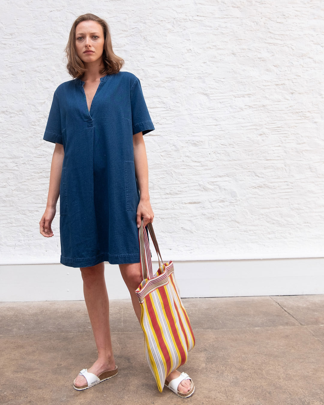 Wren V Neck Blue Denim Dress | By BIBICO