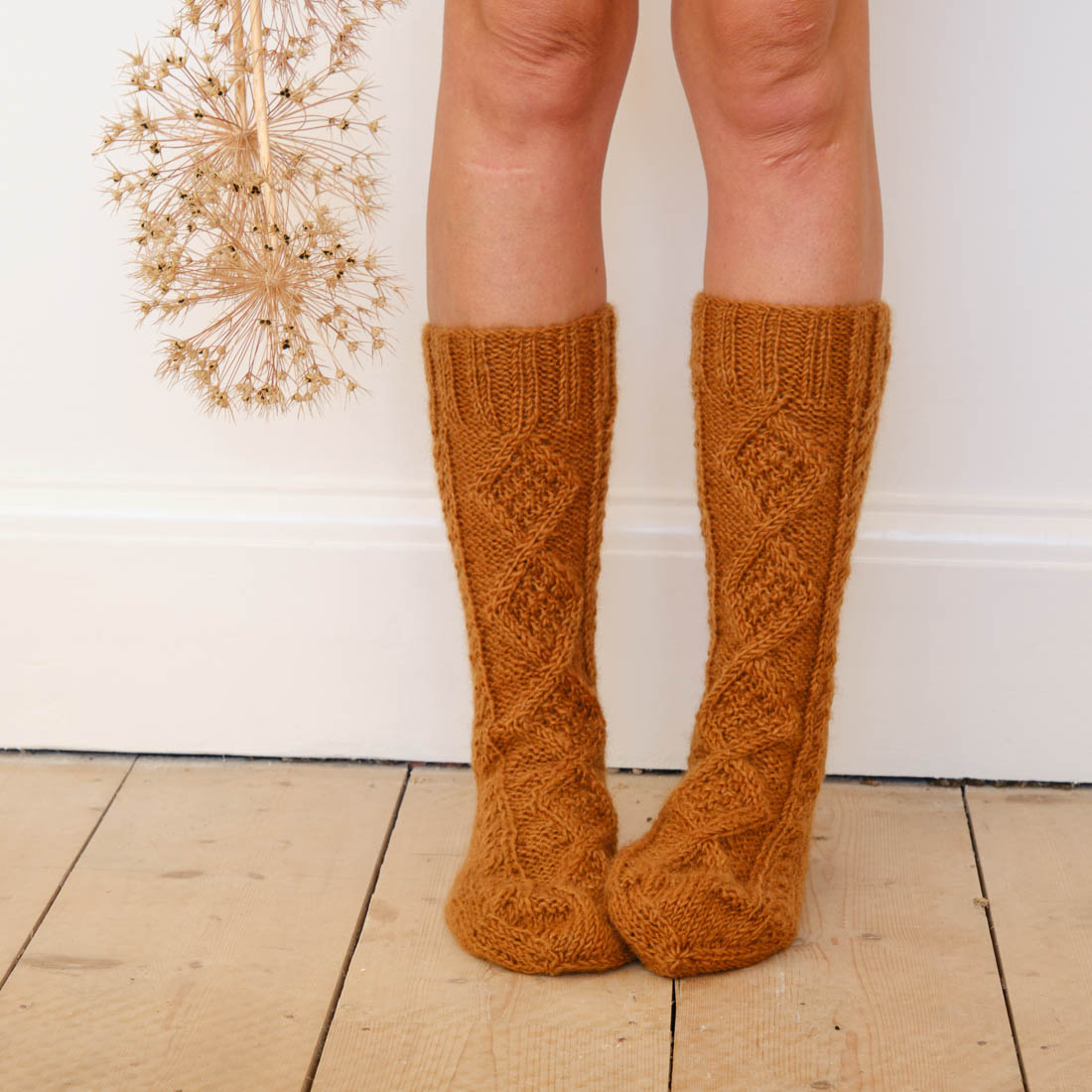 Mustard Coloured Hand Knitted Wool Socks | by BIBICO