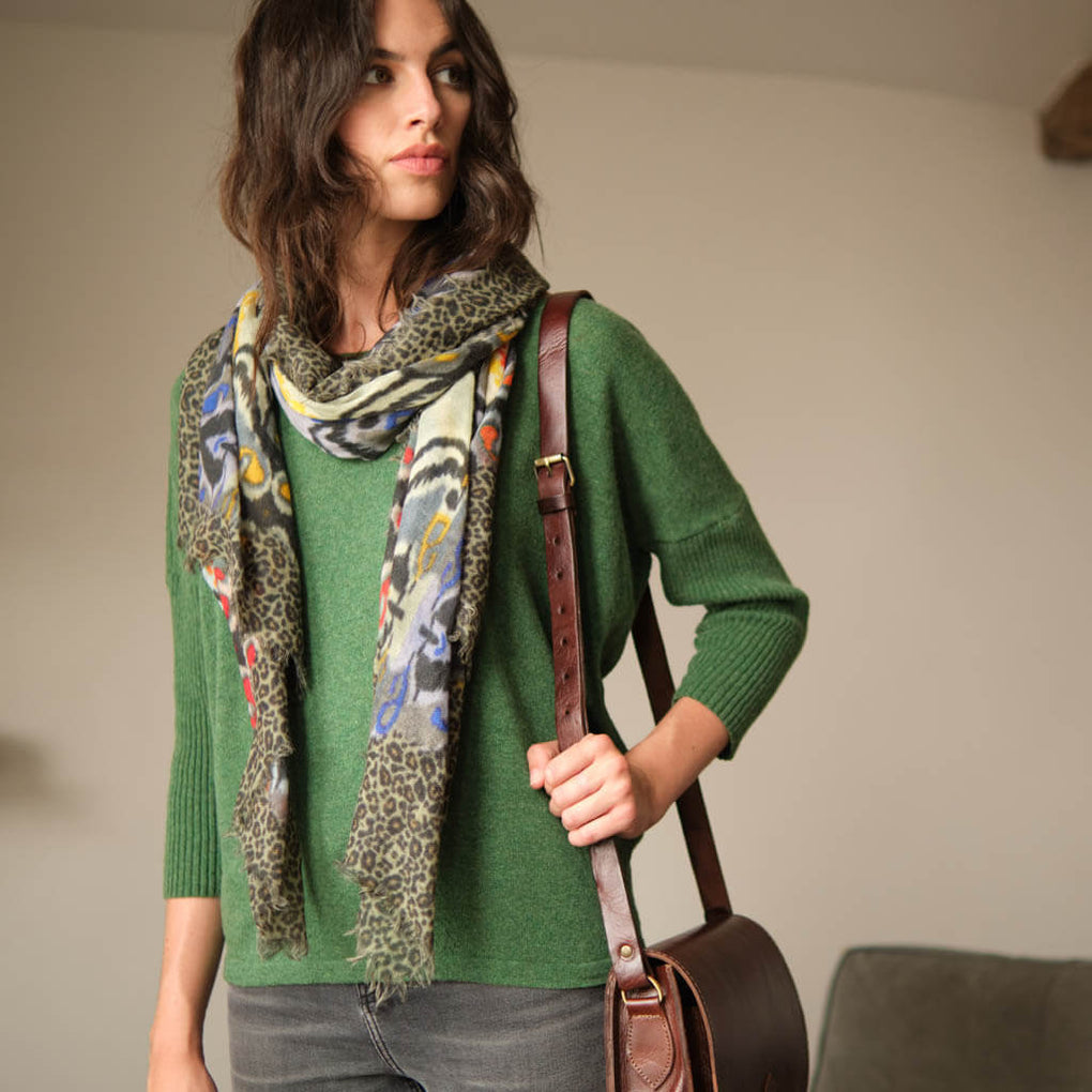 Womens Wool Scarves | Fine Wool Printed Scaves | by BIBICO